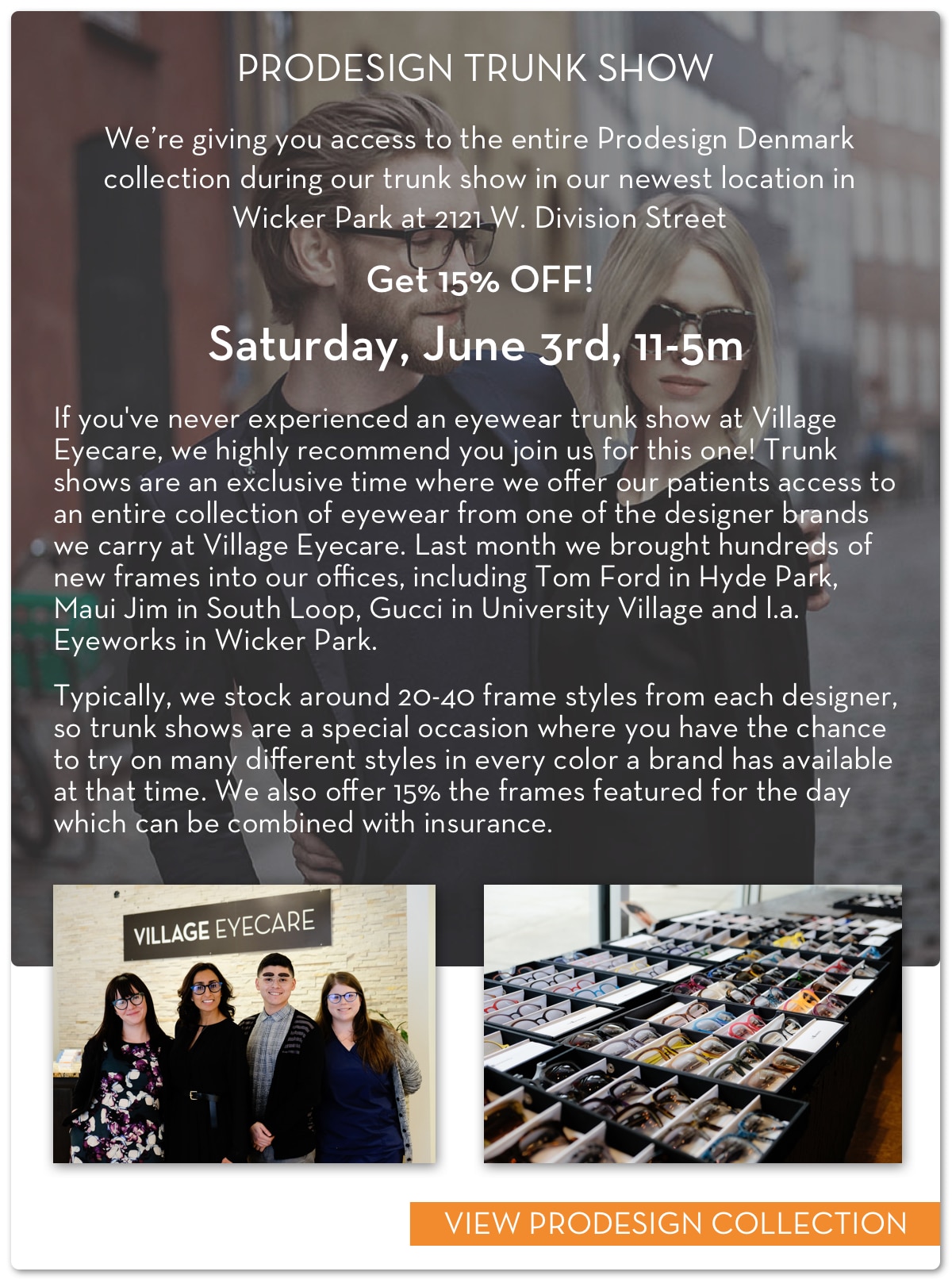 Trunk show prodesign - Village Eyecare